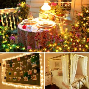 KNONEW 532FT Outdoor Christmas Fairy Lights Plug in,1600 LED String Lights Outdoor Waterproof 8 Modes Memory Times for Wedding Bedroom Walls Garden Trees Decoration(Warm White)