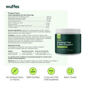 Wuffes Chewable Dog Hip & Joint Supplement - Glucosamine & Chondroitin Chews - Dog Joint Supplements & Vitamins - Extended Joint Care (Small&Medium Breeds (0-65 lbs), 120 Chews (Pack of 2))