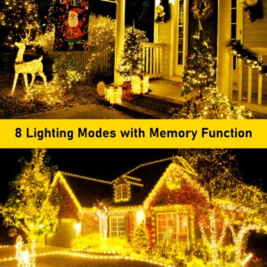 KNONEW 532FT Outdoor Christmas Fairy Lights Plug in,1600 LED String Lights Outdoor Waterproof 8 Modes Memory Times for Wedding Bedroom Walls Garden Trees Decoration(Warm White)