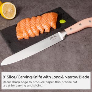 Elihome 2-piece Class Dishwasher Safe Cutting Board Set with 5-piece Premium Stainless Colorful handle Steel Knife Set