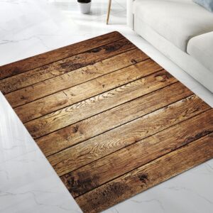 kksme large area rug carpet floor washable mats rugs 5'x6' for living room bedroom home decor 3d wood floor