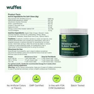 Wuffes Chewable Dog Hip & Joint Supplement - Glucosamine & Chondroitin Chews - Dog Joint Supplements & Vitamins - Extended Joint Care (Large Breed (Over 65 lbs), 90 Chews (Pack of 3))