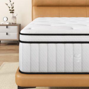 schow life queen mattress,12 inch hybrid mattress queen size,medium firm mattress with memory foam and pocket springs,breathable cover 12 inch queen bed in a box,60"x80"x12"