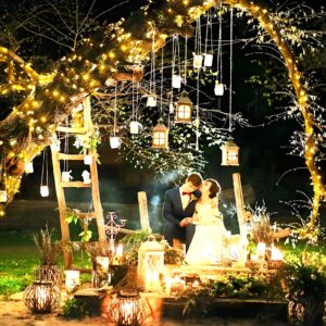 KNONEW 532FT Outdoor Christmas Fairy Lights Plug in,1600 LED String Lights Outdoor Waterproof 8 Modes Memory Times for Wedding Bedroom Walls Garden Trees Decoration(Warm White)