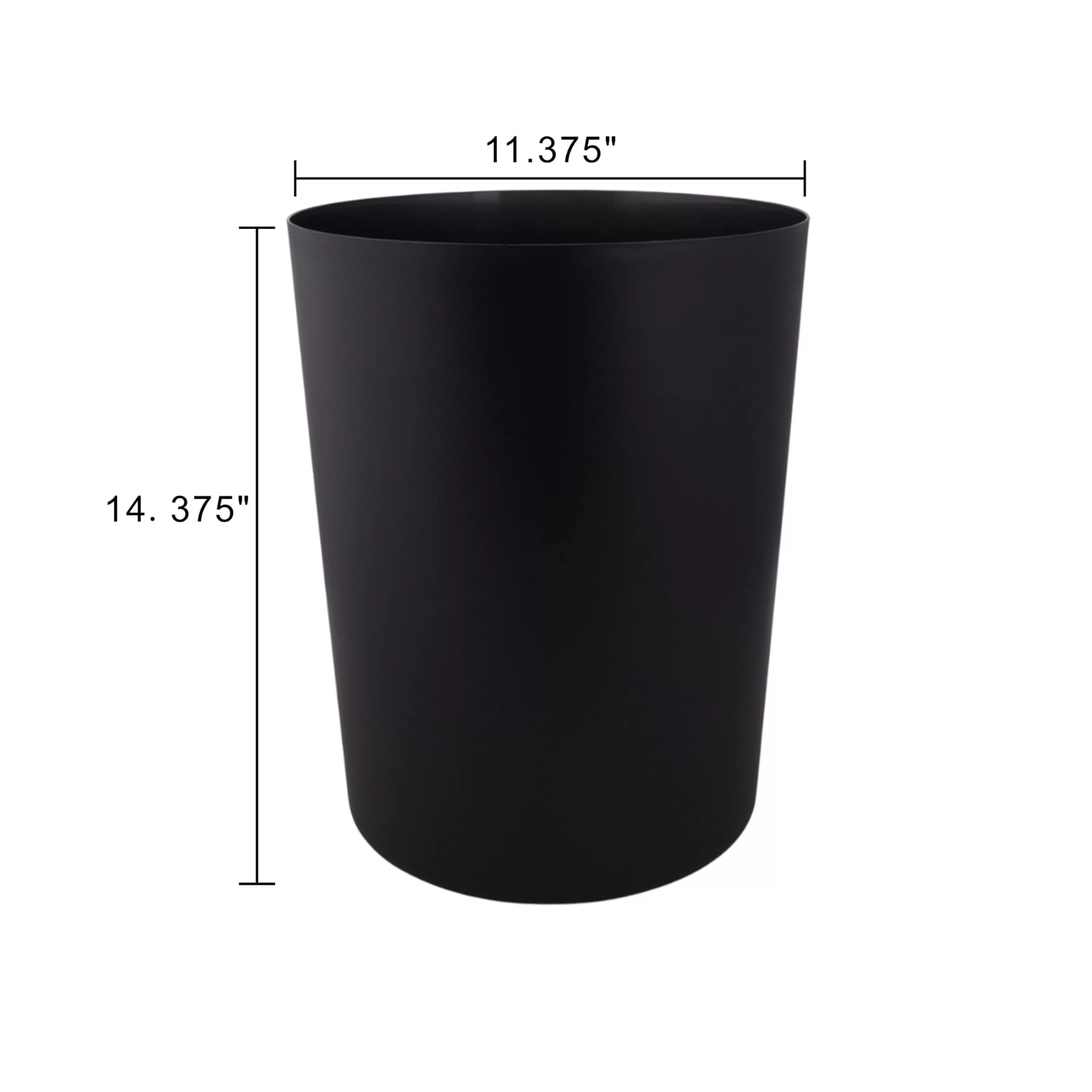 YLMZA 5 Gallon Trash Can, Plastic Office Trash Can, Black Matte