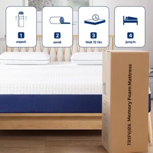 TRIPUB 6 Inch Cooling Gel Memory Foam Mattress for Back Pain,Full Mattress,Mattress in a Box,Cool Gel-Infusion for Cooler Sleep,Full Size Bed,54" X 75" X 6"(6 Inch, Full)