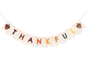 thankful felt banner - autumn holiday party decorations, fall wall fireplace hanging banner, thankful garland photo props, fall thankful home decorations (thankful felt banner)