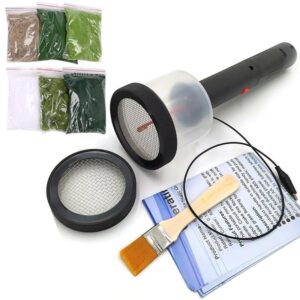 flocking kit static grass applicator kit 2-12mm, static grass flocking applicator dual netcovers for flocking in small area/sand table construction model