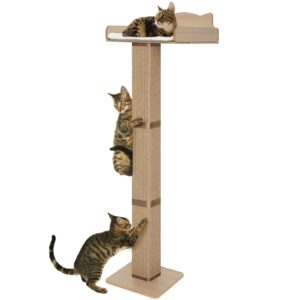 cat window perch with scratching post, cat hammock for window with 2 suction cups, sisal tall cat scratching post with large perch, cat window bed with fuffy cushion, jute