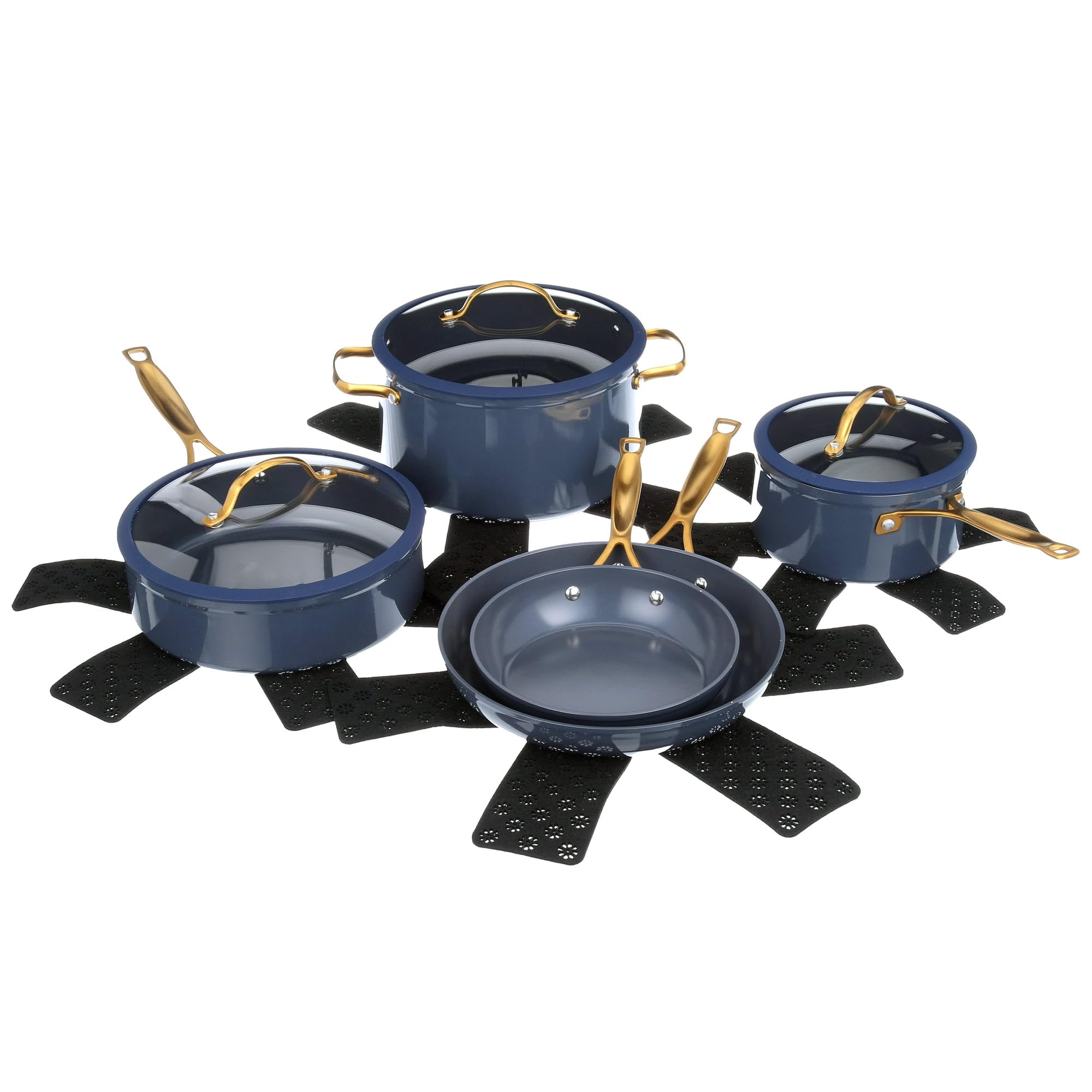 Thyme & Table Non-Stick 12-Piece Signature Cookware Set - Blue