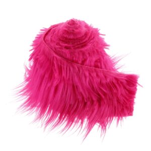 dmiotech 4"x60" hot pink faux fur fabric for crafts, fluffy faux fur for diy projects, gnomes, animal costumes, cushions