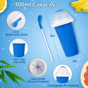 Slushy Maker Cup 2 Pack, DIY Magic Quick Frozen Slushie Cup, Cooling Cup, Slushy Cup, Cool Stuff, Double Layer Portable Smoothie Squeeze Cup for Juices, Milk and Ice Cream Make