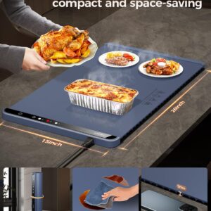 LNNIW Warming Mat for Food,Food Warming Mat,Electric Warming Tray for Buffets Party and Home Daily Use,Heating Fastly in 10s,Portable Design,Timed Function for Your Family.