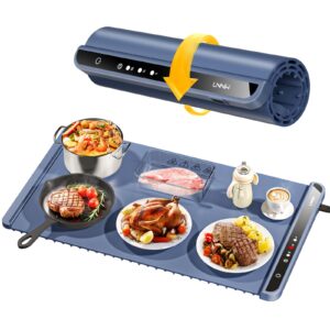 lnniw warming mat for food,food warming mat,electric warming tray for buffets party and home daily use,heating fastly in 10s,portable design,timed function for your family.