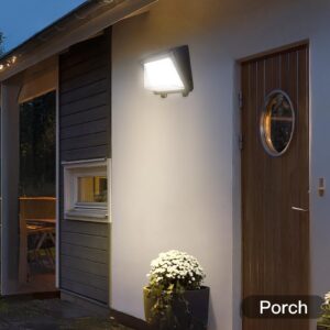 JTT LED Wall Pack Lights Outdoor with Dusk to Dawn Photocell, Selectable 75W/60W/45W, 8250LM/6600LM/4950LM, 6000K/5000K/4000K,Waterproof Flood Security Wall Pack Lighting for Garage Yard Parking Lo