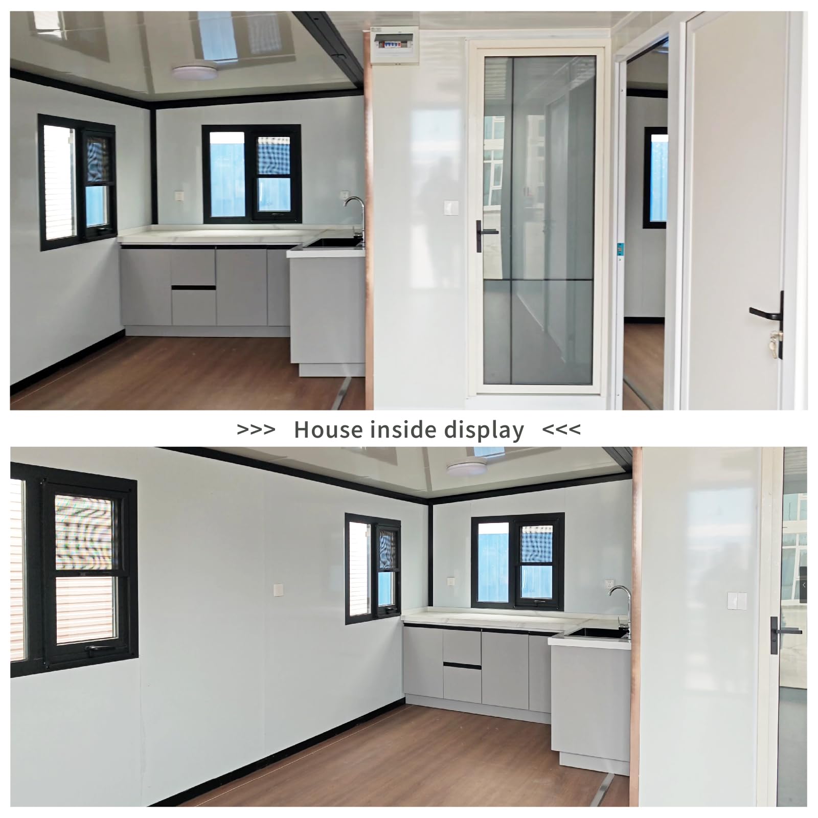 Feekercn 19x20ft Prefabricated Tiny Home,Expandable MobilePrefab House with Bathroom for Adults to Live,Portable Container Home for Hotel,Booth,Office,Guard House,Shop,Villa,Warehouse,Workshop