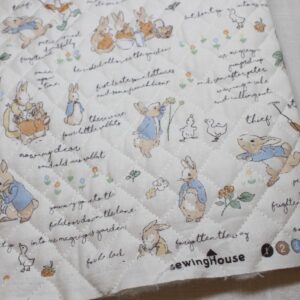 Pre Quilted Diamond Cotton Fabric by The Yard Single Face 44" Wide, Making for Padded Jacket, Interlinings Fabric (Peter Rabbit)