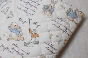 pre quilted diamond cotton fabric by the yard single face 44" wide, making for padded jacket, interlinings fabric (peter rabbit)