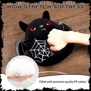 Halloween Stuffed Animal Plush Toy - 7.8 Inch Spider Web Black Bat Plush Pillow Soft, Cute Stuff Animals Plushies Toys Gift for Kids Girls Boys, Halloween Party Decorations, Birthday Christmas