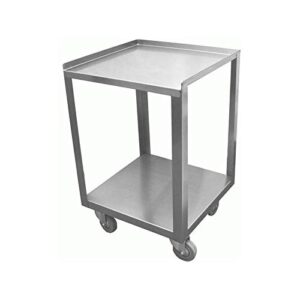 gsw dn-cart all welded stainless steel construction donut table cart, with 15” x 15” top, with 3” kp4114 swivel casters with brakes, 15” x 15” x 23”