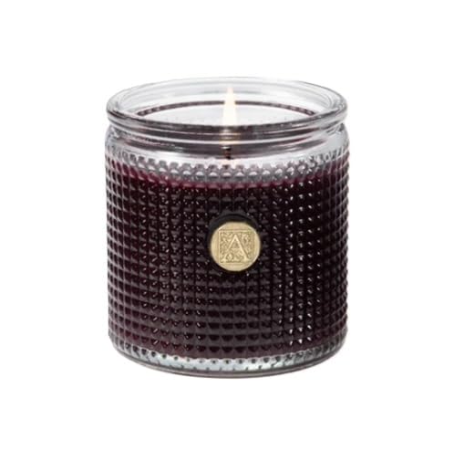 AUTUMN CHERRY Aromatique Textured Glass 6 oz Scented Jar Candle, Burgundy