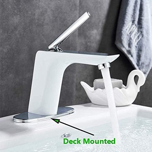 Kitchen Taps White Chrome Basin Faucet Cold And Hot Water Modern Brass Bathroom Sink Faucet Single Handle Hole Toilet Bath Mixer Water Tap