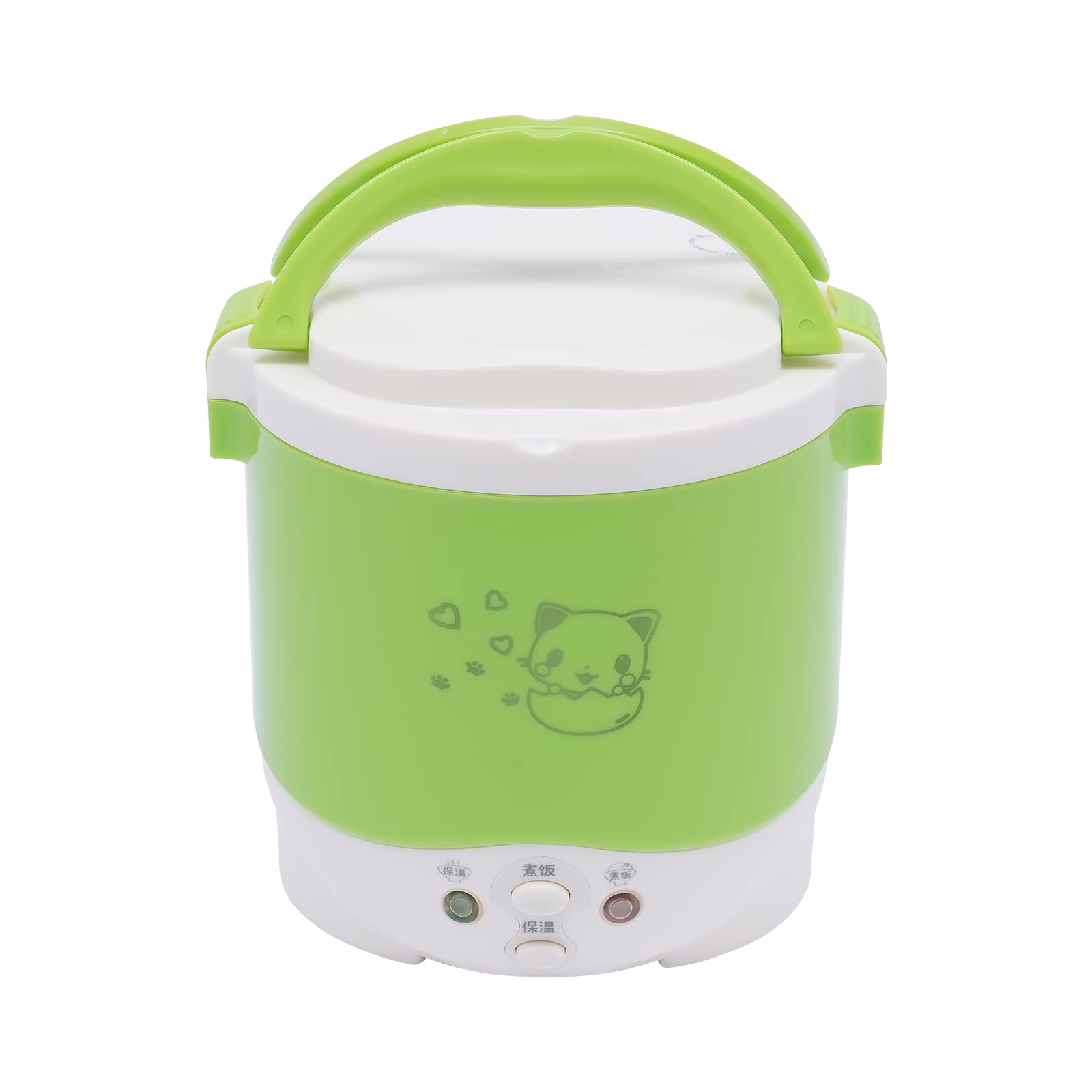 Portable Travel Rice Cooker For Car, 12V 1 Cup Mini Rice Cooker Steamer with Non Stick Pot, 0.26gal Electric Rice Cooker, Keep Warm 2h (Green)