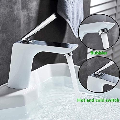 Kitchen Taps White Chrome Basin Faucet Cold And Hot Water Modern Brass Bathroom Sink Faucet Single Handle Hole Toilet Bath Mixer Water Tap