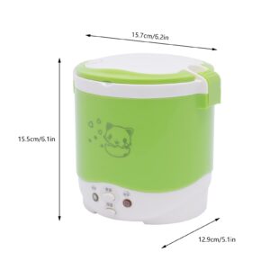 Portable Travel Rice Cooker For Car, 12V 1 Cup Mini Rice Cooker Steamer with Non Stick Pot, 0.26gal Electric Rice Cooker, Keep Warm 2h (Green)