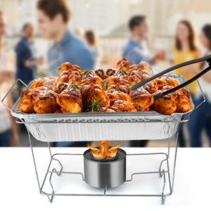 VeZee 28-Pcs Disposable Chafing Dish Buffet Set with Half Size Pans – Complete Catering Solution with Extra Fuel Cans & Lighter – Perfect Food Warmers for Parties & Events