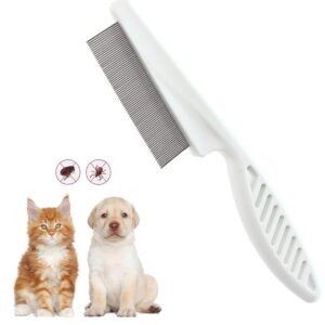 dxlam flea comb for dogs and cats, pet lice comb fine tooth grooming tool for removing tear stains, fleas, dandruff, lice