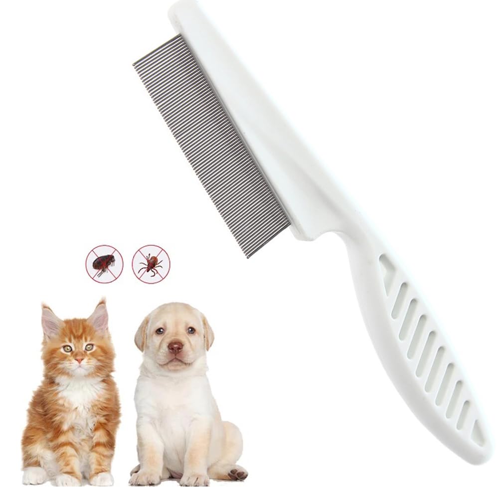 Dxlam Flea Comb for Dogs and Cats, Pet Lice Comb Fine Tooth Grooming Tool for Removing Tear Stains, Fleas, Dandruff, Lice