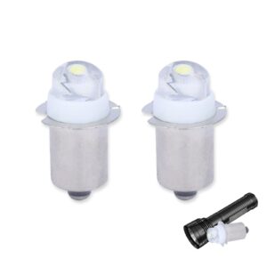 yafiygi 2 pack flashlight bulbs 30 lumen 3-volt led pr6 replacement bulb for flashlights 3v light bulb torch flashlight bulb with 10 year lifespan 41-1643 p13.5s 6000k