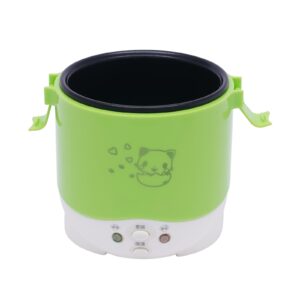 Portable Travel Rice Cooker For Car, 12V 1 Cup Mini Rice Cooker Steamer with Non Stick Pot, 0.26gal Electric Rice Cooker, Keep Warm 2h (Green)