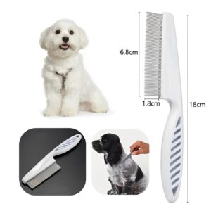 Dxlam Flea Comb for Dogs and Cats, Pet Lice Comb Fine Tooth Grooming Tool for Removing Tear Stains, Fleas, Dandruff, Lice