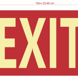 Photoluminescent red EXIT SIGN/GLOW IN THE red DARK EXIT SIGN (ALUMINIUM, 7X10 INCH,HEAVY DUTY, RUST FREE)