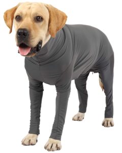 etdane dog onesie after surgery dog recovery suit for female male dog surgical suit anti shedding bodysuit claming pajamas fit small medium large dog gray/l