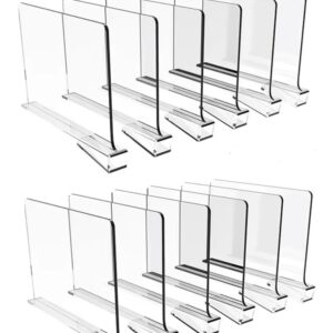 Generic Set of 12 Acrylic Shelf Dividers - Clear, Stylish, Durable Organizers for Closet, Towel, and Home Storage - Practical, Stylish, and Functional Shelf Dividers, SA001