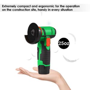 12V Cordless Angle Grinder Tool Kit, Portable Lithium Electric Angle Grinder, 19500rpm Mini Rechargeable Power Cutter with 2pcs Batteries 2pcs Grinding Discs