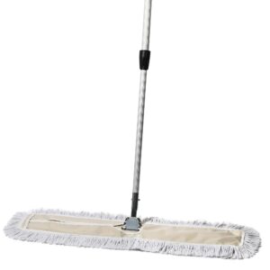 Commercial Dust Mop & Floor Sweeper Bundle, 36 in. Dust Mop for Hardwood Floors, Reusable Dust Mop Head, Extendable Mop Handle, Industrial Dry Mop for Floor Cleaning - 1 Mop Set and 2 Mop Refills