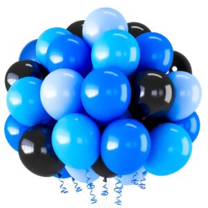 60 pcs birthday decorations, royal blue and black balloons, 12 inch latex balloons party supplies for boys birthday baby shower game birthday wedding bridal shower party decorations (11-lh)