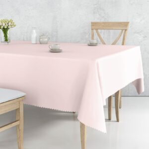 NatNarr 3 Pack Plastic Pink Tablecloth, 54 X 108Inch Disposable Pink Scalloped Edge Table Cloth for Rectangle Tables Waterproof Pink Table Cover for Baby Shower Birthdays Weddings Decor