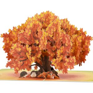 popwow maple tree pop up card, leaf, leaves, envelopes, elegant 3d greeting cards, ideal gifts for fall birthday, happy autumn themed, season, thanksgiving, all occasions, 5x7