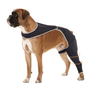 furtent dog sleeve to prevent licking for rear leg, professional dog recovery clothing - provides wound protections, prevents pet wounds from licking and biting, alternative to cone collars, l