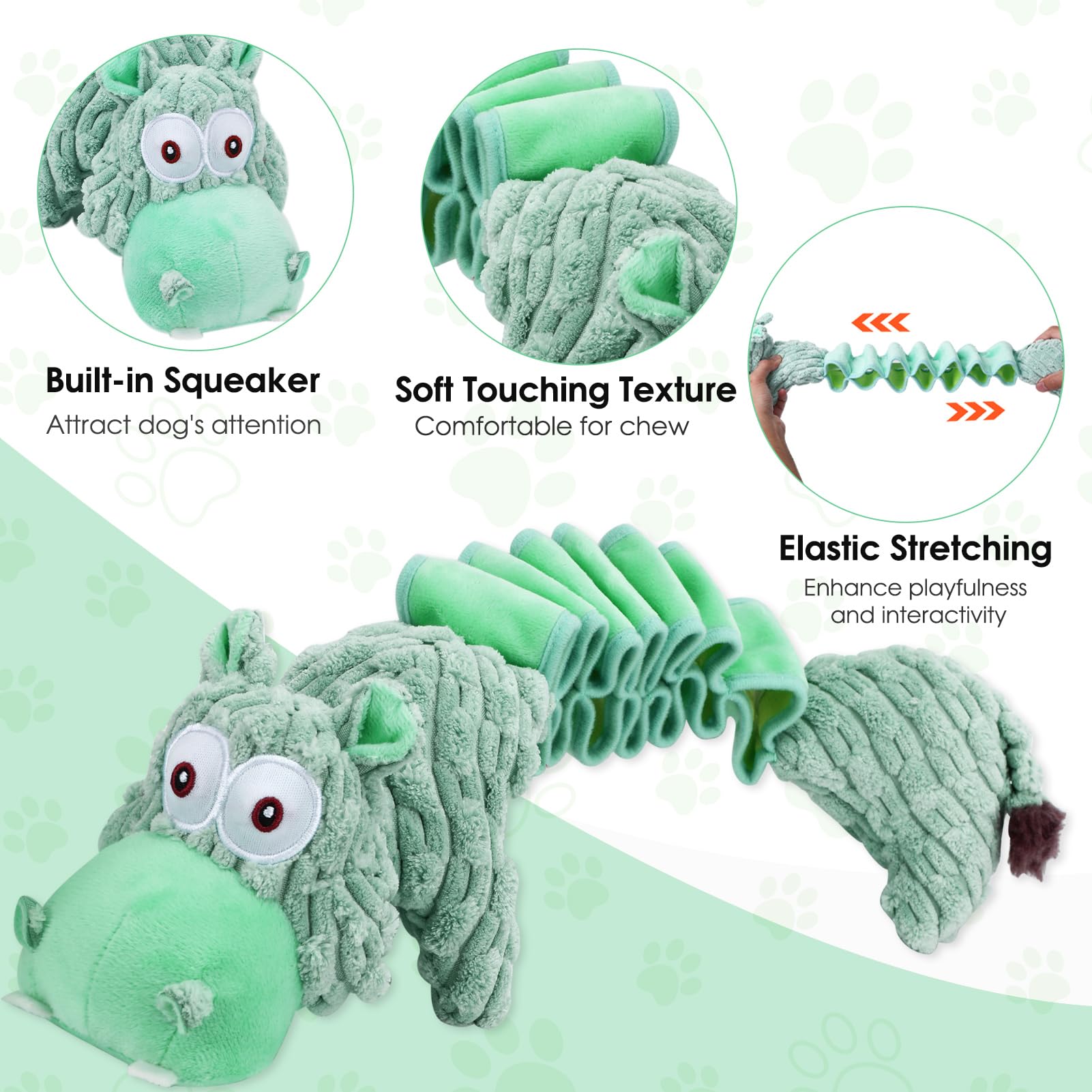 Large Squeaky Dog Toys and Interactive Dog Tug-of-War Toy, Tough Plush Dog Toy, Cute Puppy Toys, Pet Chewable Toys Plaything for Small Medium and Large Dogs