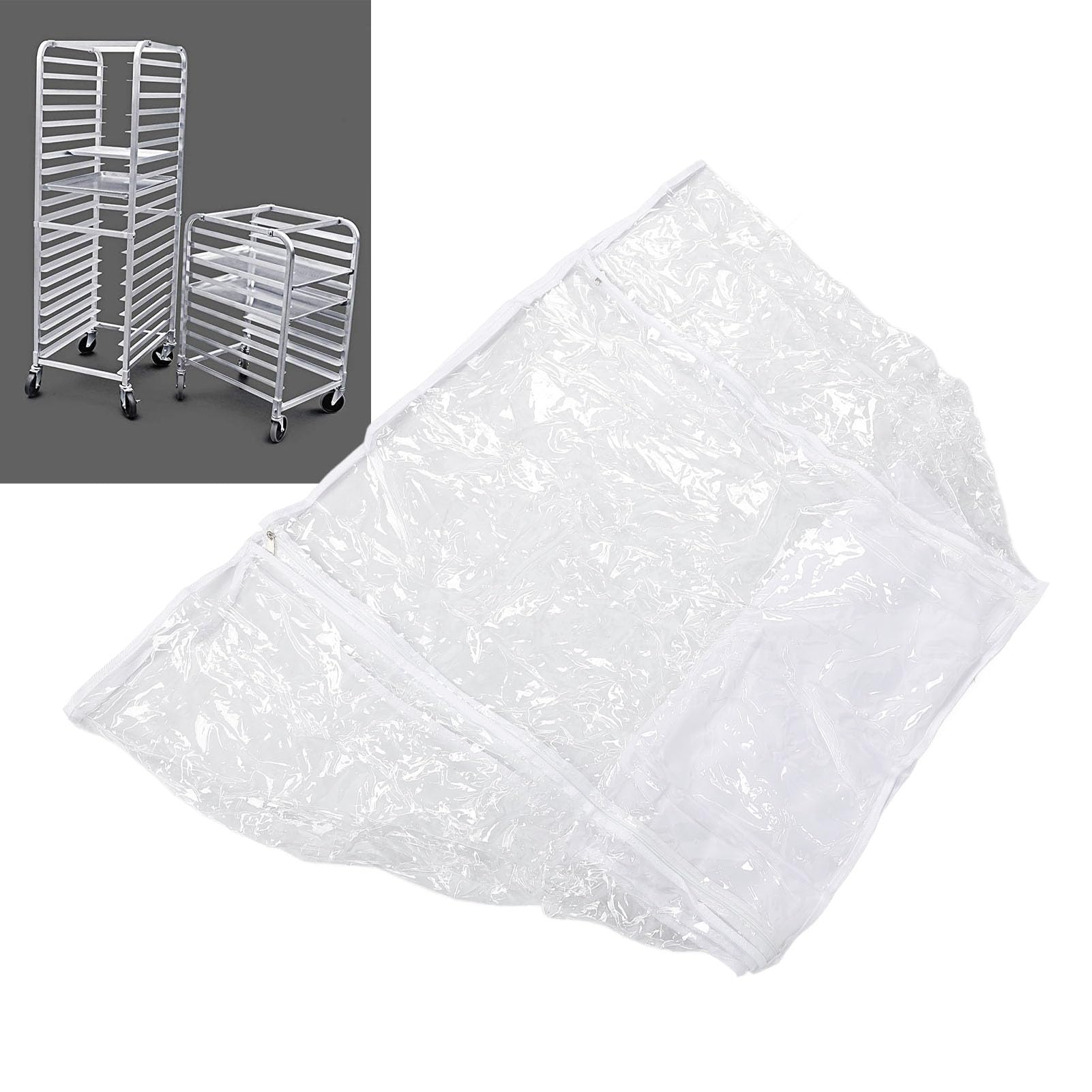 Pan Rack Cover, Bun Pan Rack Cover, Waterproof and Dustproof Bread Rack Cover, Transparent Foldable Foodservice Bread Rack Cover for Home Kitchen Restaurant Bakery (10 Tier)