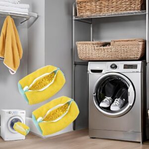 2-Packs Shoe Washing Bag for Washing Machine (yellow)