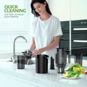 Cold Press Juicer, Slow Masticating Juicer with "6.1" Extra Large Feed Chute Fit Whole Fruits & Vegetables, Juicer Machines with 2 Cups, Easy to Clean and High Juice Yield