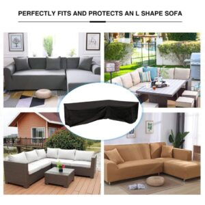 Hperu Garden Sofa Cover Case Patio Furniture Cover L-Shaped Sectional Sofa Cover Waterproof Dustproof Furniture Protection Corner Sofa Cover for Outdoor Indoor Veranda