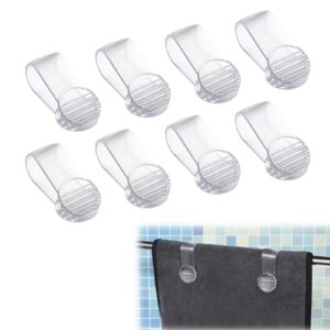 kalione 8 pcs towel clips for kitchen hand towel clips towel clamps chair towel clips for bathroom towel rods kitchen towel clips bathroom towel rack clothing towel clip (transparent)